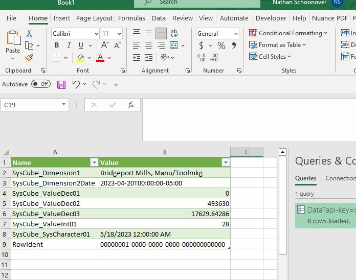 Pulling BAQ Into Excel Web API OData JSON Page 3 Kinetic ERP