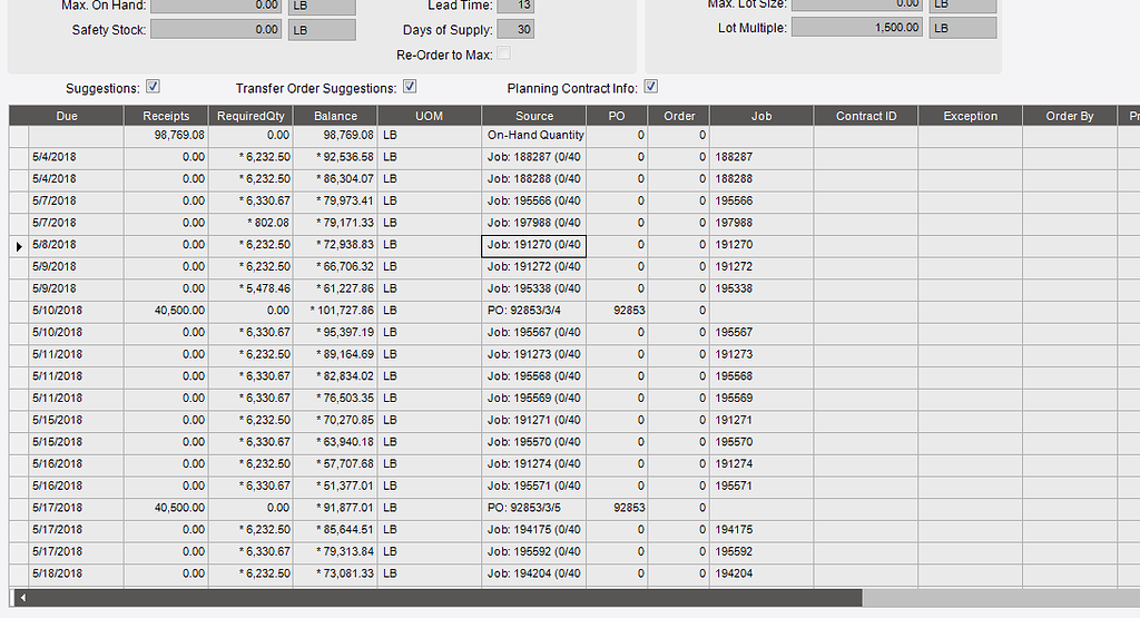 Time Phase Inquiry BAQ - Epicor ERP 10 - Epicor User Help Forum