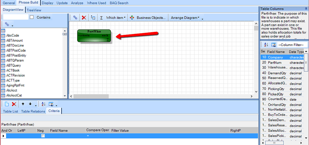 Group by column setup for Summery Table in BAQ - Epicor ERP 9 - Epicor ...