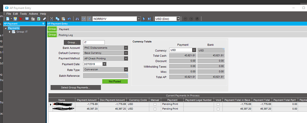 AP Payment Entry - Error on Process Payment - Epicor ERP 10 - Epicor User Help Forum