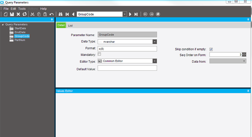 BAQ Parameter :: Multiple Values for one Parameter - Epicor ERP 10 - Epicor User Help Forum