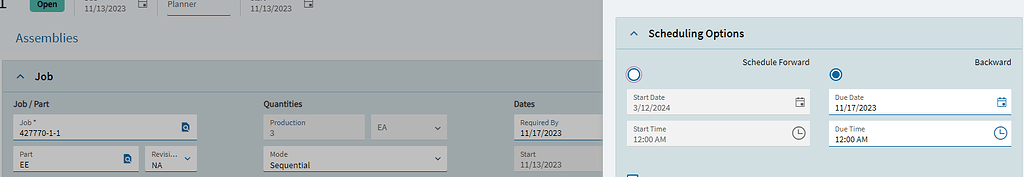 Set Default scheduling to forward - Kinetic ERP - Epicor User Help Forum