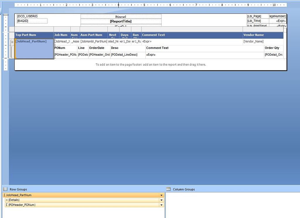Hide Inner Header Row in SSRS - Kinetic ERP - Epicor User Help Forum