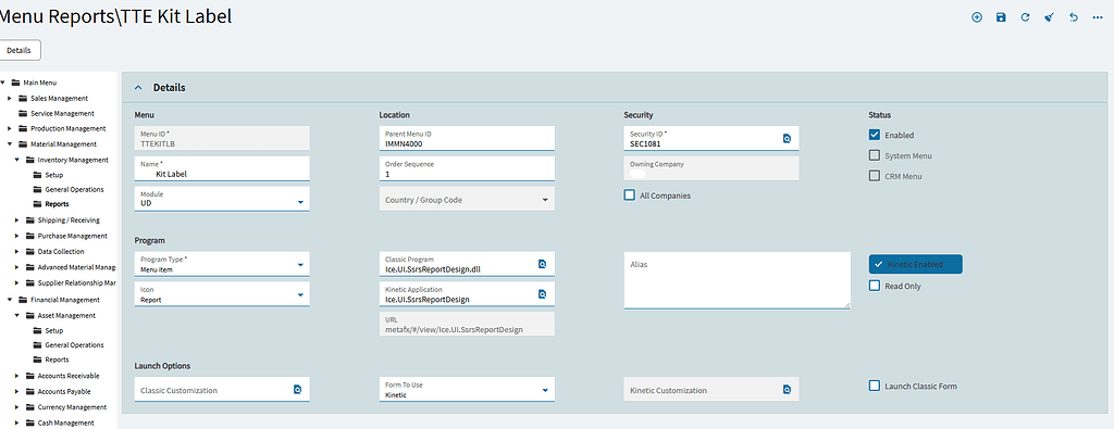 SSRS: Adding a bespoke .rdl to menu maintenance - Page 2 - Kinetic ERP ...
