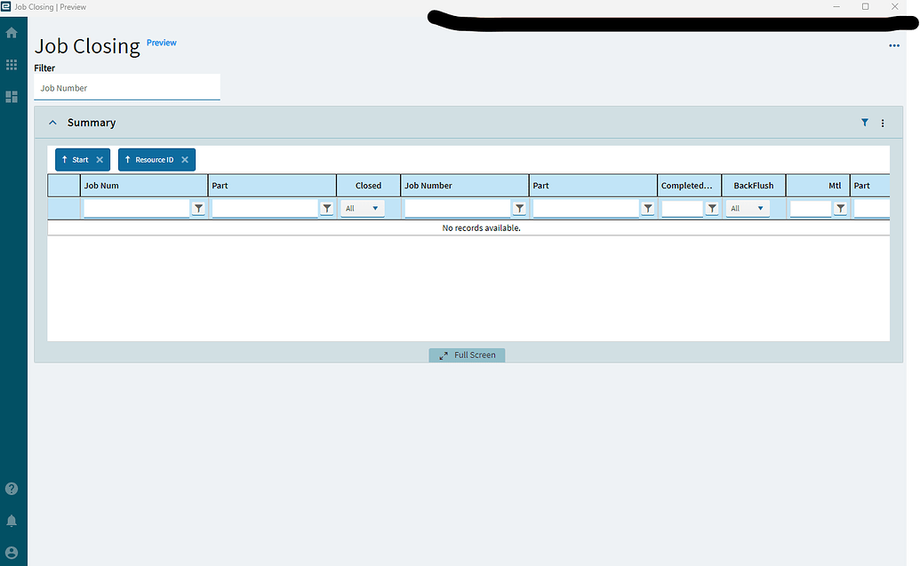 BAQ Parameter slide out panel bug when using WHERE clauses on Panel ...