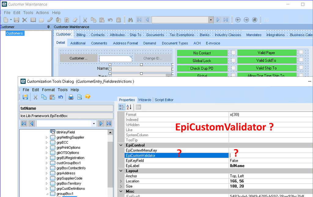 EpiCustomValidator in Tools dialog on Classic UI? - Kinetic ERP ...