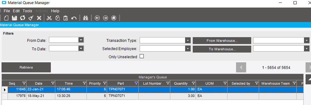 Why are there entries in the material queue manager - Epicor ERP 10 - Epicor User Help Forum