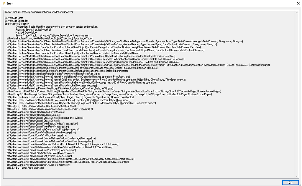 BL-Tester.exe Table 'UserFile' property mismatch - Epicor ERP 10 ...