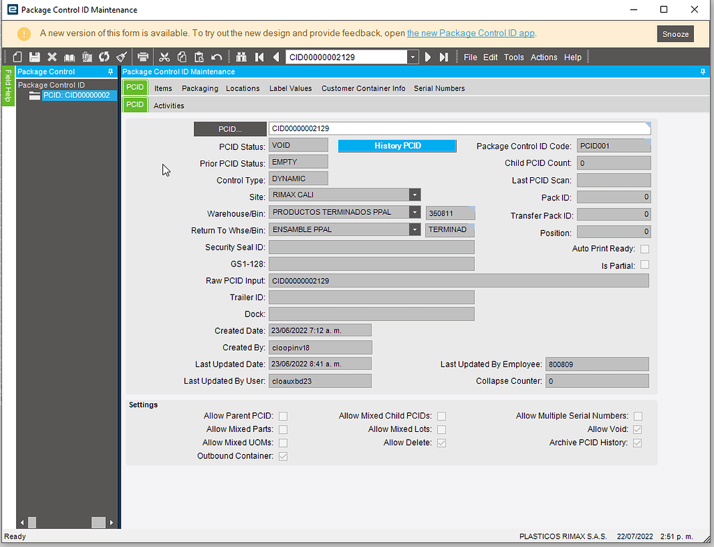 PCID Error Onhand QTY negative or Positive table PArtBin - Kinetic ERP ...