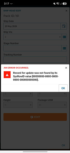 EKW - Can no longer Ship/ Edit packs following 2026.100.5 upgrade ...