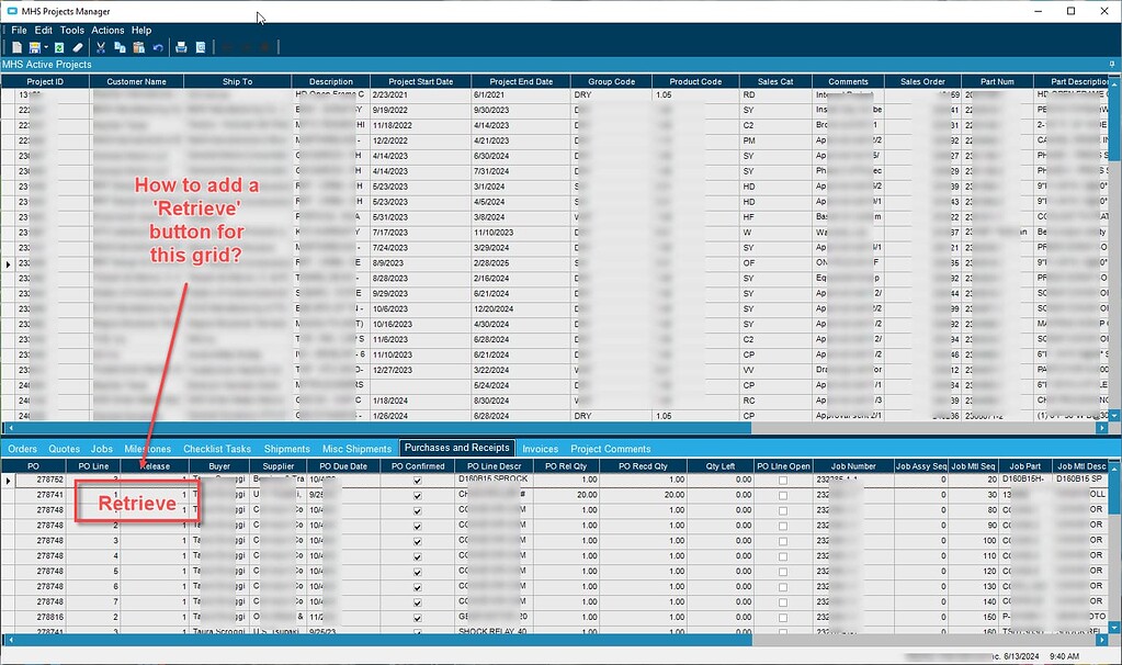 How to add a Retrieve button on a dashboard? - Epicor ERP 10 - Epicor ...