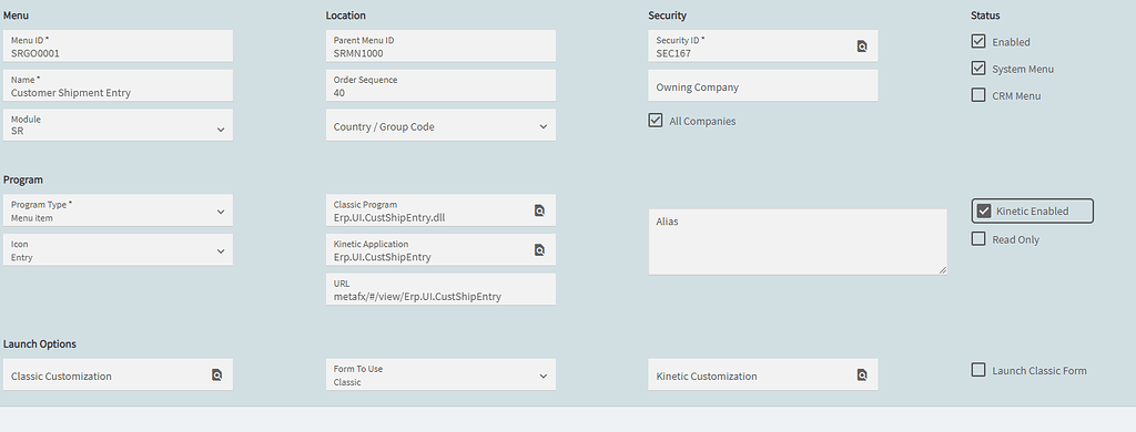 Kinetic - Menu - Kinetic ERP - Epicor User Help Forum