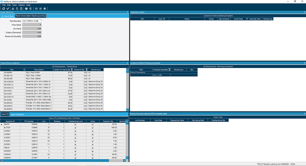 Part Tracker Dashboard Issue - Epicor ERP 10 - Epicor User Help Forum