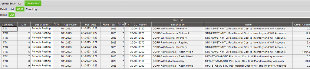 Capture COS/WIP ERROR - Kinetic ERP - Epicor User Help Forum