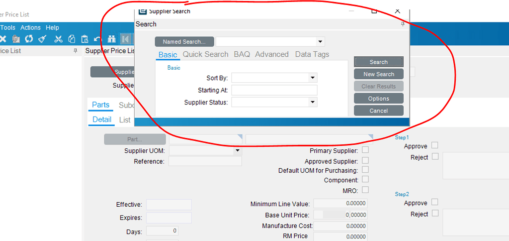 How To Eliminate The Search Window When Use Processcallerlaunchform Open A Menu Kinetic Erp