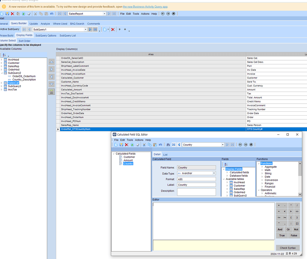 Country name of destination - Kinetic ERP - Epicor User Help Forum