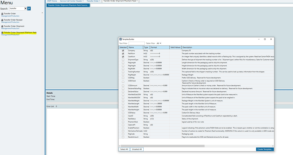 DMT - Transfer Order Shipment Phantom Pack - Kinetic ERP - Epicor User ...