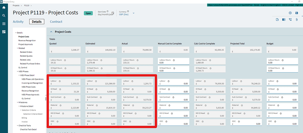 Project Costs - Source Tables for Calculations - Kinetic ERP - Epicor User Help Forum