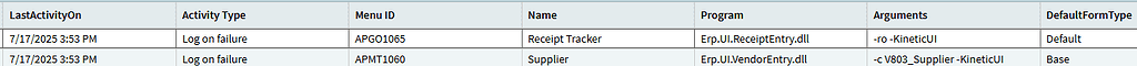 How to Log Users Opening Menu Items? - Kinetic ERP - Epicor User Help Forum