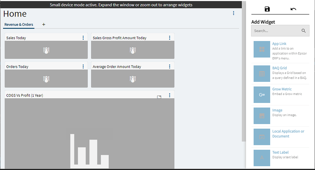 Grayed Out Widgets - Kinetic ERP - Epicor User Help Forum