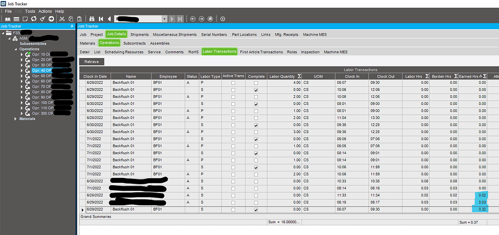 MES Labor Transactions Earning Hours - Kinetic ERP - Epicor User Help Forum