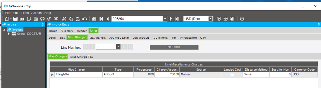 AP Invoice Entry Line Misc Charge chasing a bug - Epicor ERP 10 ...