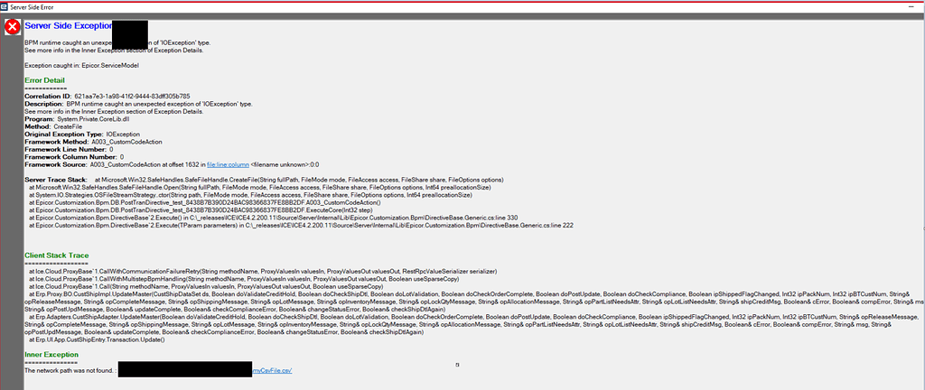 Gov Cloud - BPM to Create CSV on Network Drive - Help Needed - Kinetic ERP - Epicor User Help Forum