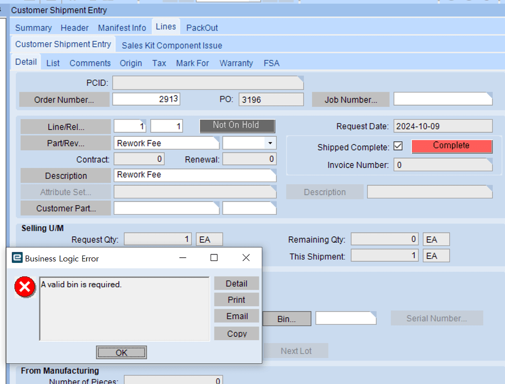 Rework costs between intercompanies - Kinetic ERP - Epicor User Help Forum