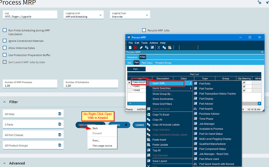 Kinetic UI Lost Right-Click Open-With for part filters - Kinetic ERP ...