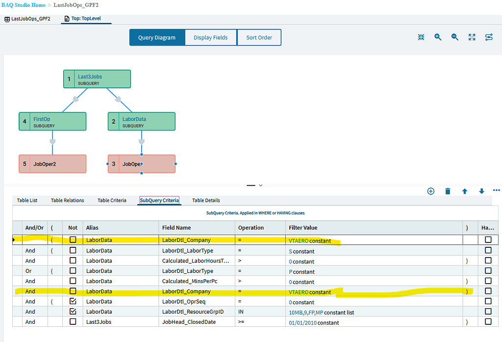 Nested Parentheses in BAQ Subquery Criteria? - Kinetic ERP - Epicor ...