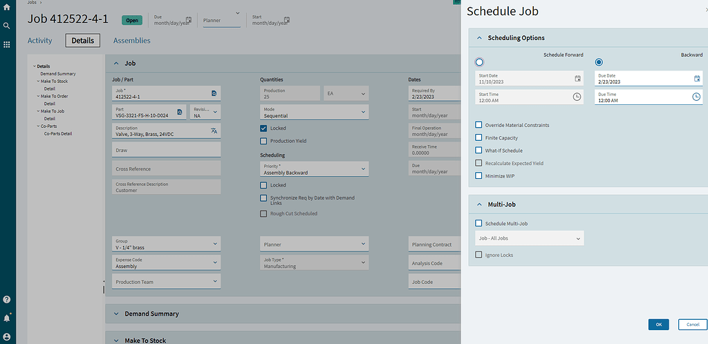Adding an action button to schedule job in a dashboard - Kinetic ERP ...