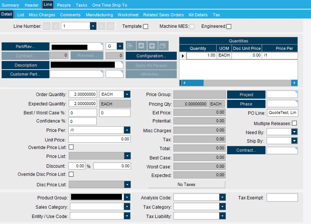 Configurable Part - Quote Pricing - Epicor ERP 10 - Epicor User Help Forum