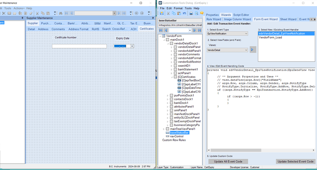 Customization Assistance: tying a UD table to supplier detail - Kinetic ...
