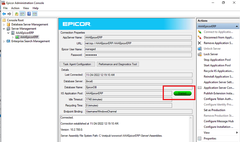 Epicor application pool won't start after restart OS server - Epicor ...