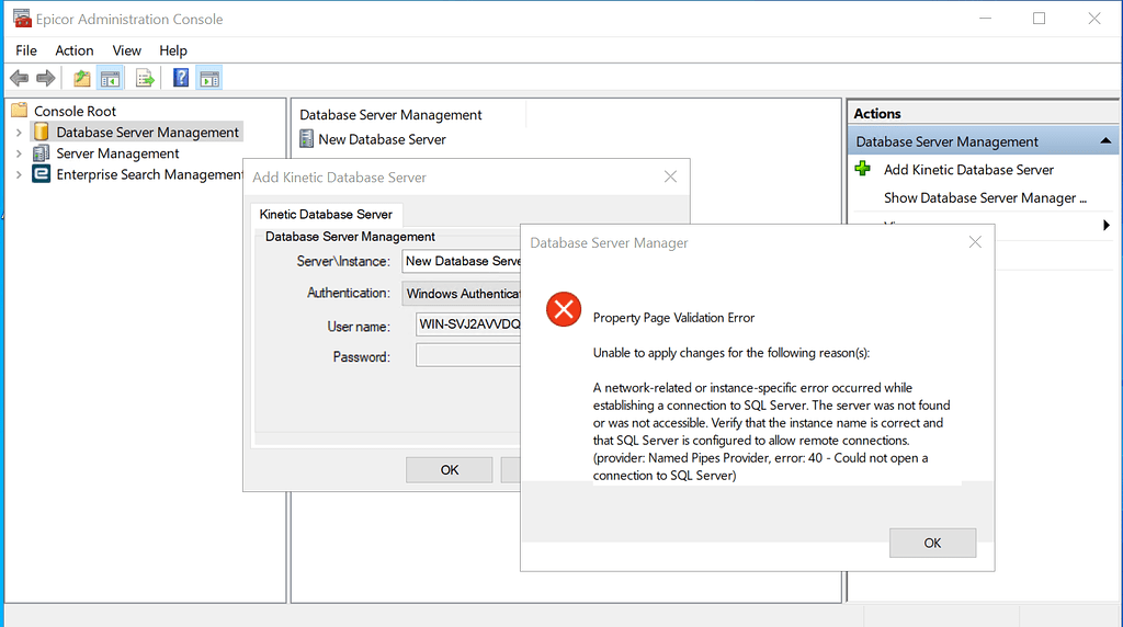 A network related or instance specific error has occurred while establishing a connection to SQL ...