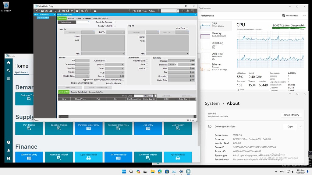 Kinetic running on windows for ARM on a RPi 5 - Kinetic ERP - Epicor ...