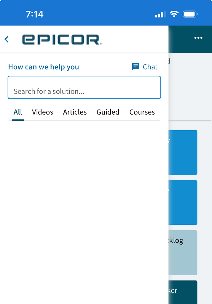 Mobile menu - Kinetic ERP - Epicor User Help Forum