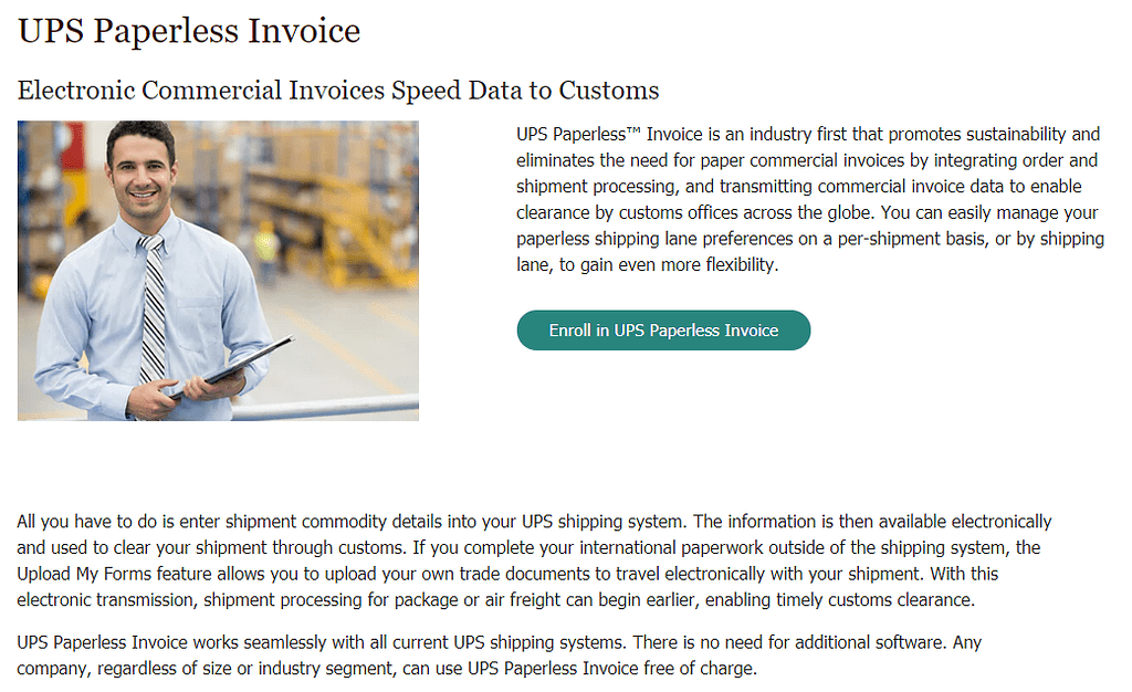 Manifest : UPS Paperless Invoice for International shipment under $2500 ...