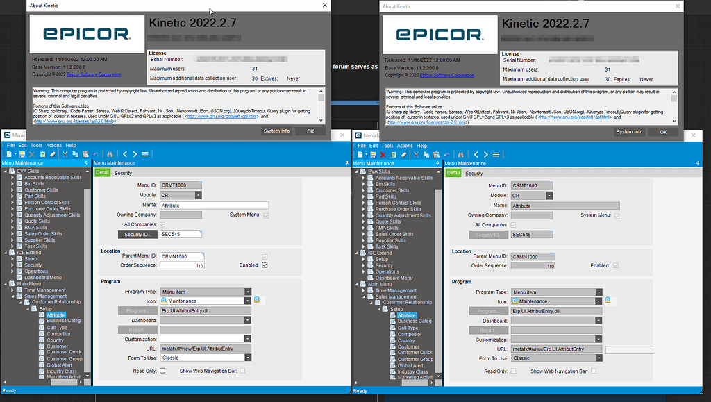 Menu Maint Read Only - Kinetic ERP - Epicor User Help Forum