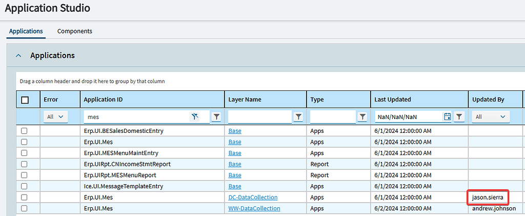 Application Studio - Layer Updated By Phantom User - Kinetic ERP - Epicor User Help Forum