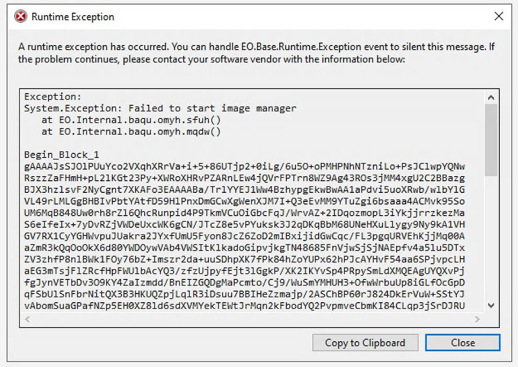 Failed to start image manager error - Kinetic ERP - Epicor User Help Forum