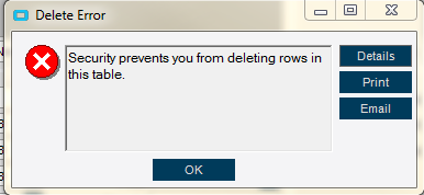 Can't delete sales order rows - Security prevents you from deleting ...