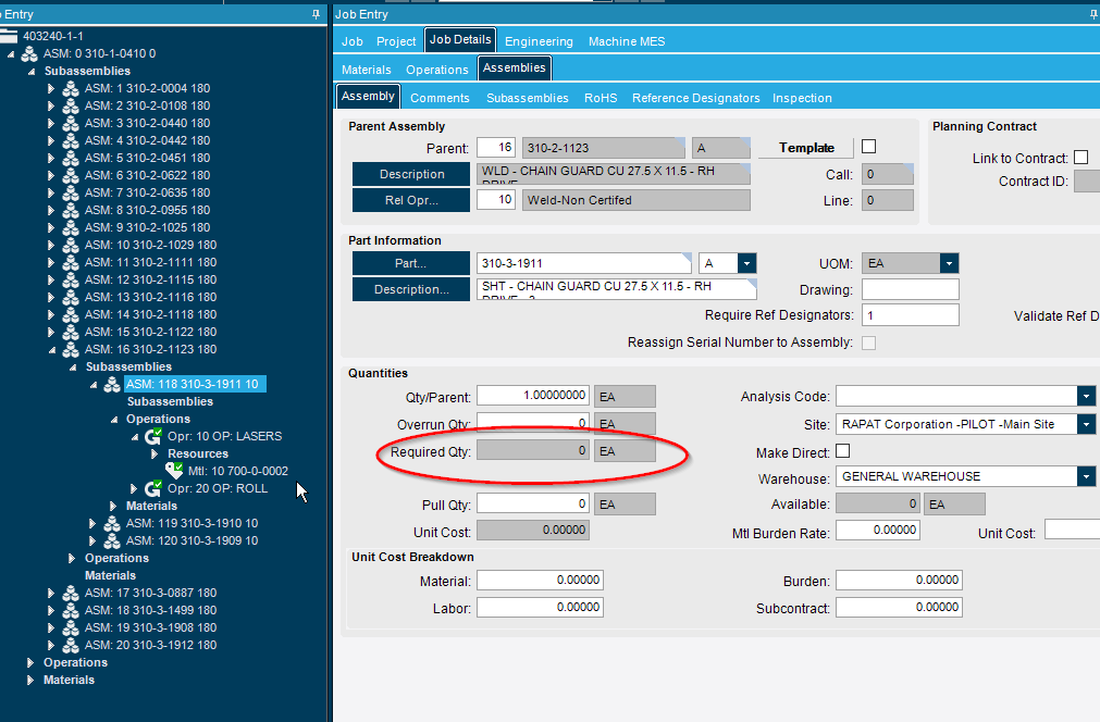 Pull SubAssembly from stock if in stock, else manufacture - Epicor ERP ...
