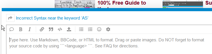 Incorrect Syntax near the keyword 'AS' - Epicor ERP 10 - Epicor User ...