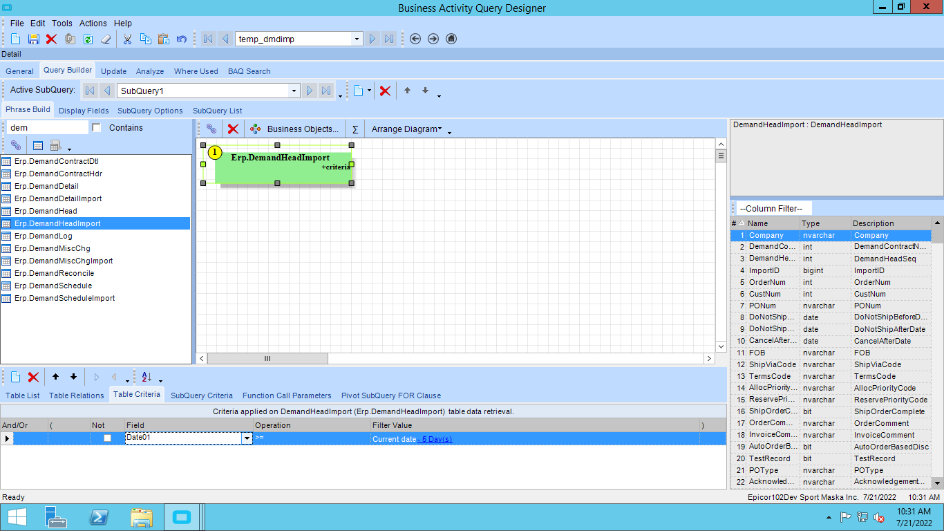 Demand Workbench - Epicor ERP 10 - Epicor User Help Forum