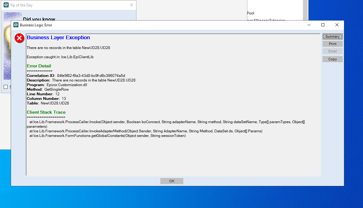 Error after new installation of epicor 11.2.400.0 - Kinetic ERP - Epicor User Help Forum