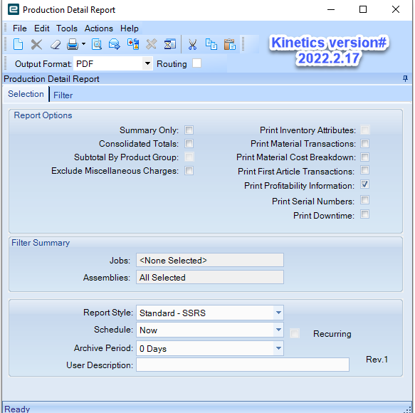 Production Detail Report : Operations - Kinetic ERP - Epicor User Help ...