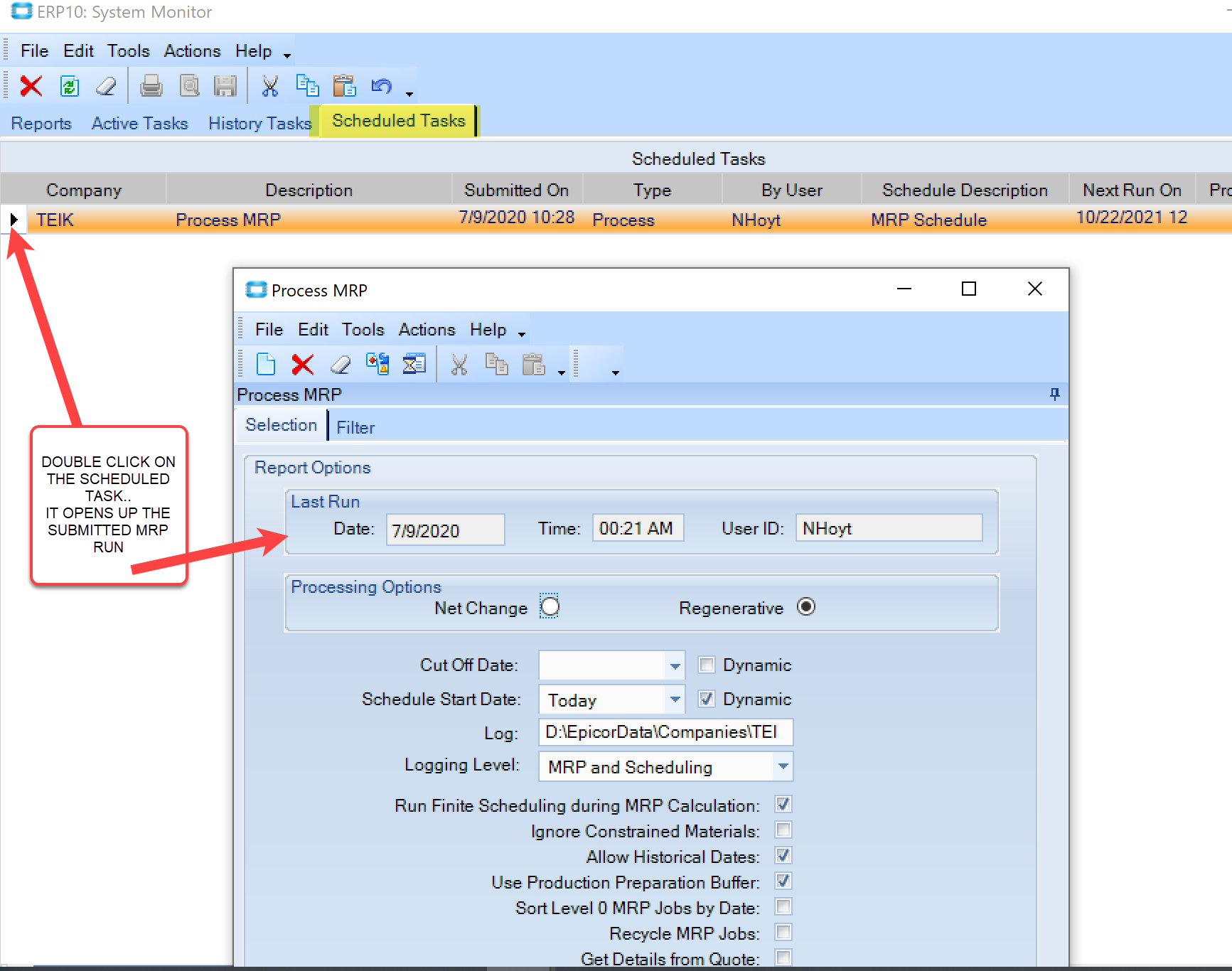 Scheduled MRP - Epicor ERP 9 - Epicor User Help Forum