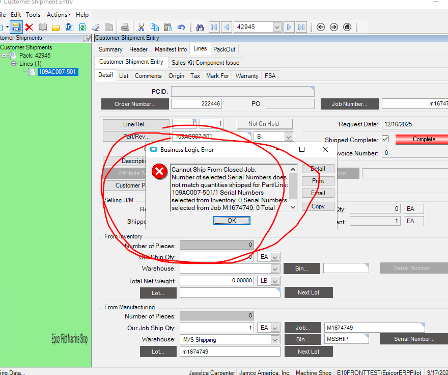 Make direct to order serialized/lot tracked - Epicor ERP 10 - Epicor ...