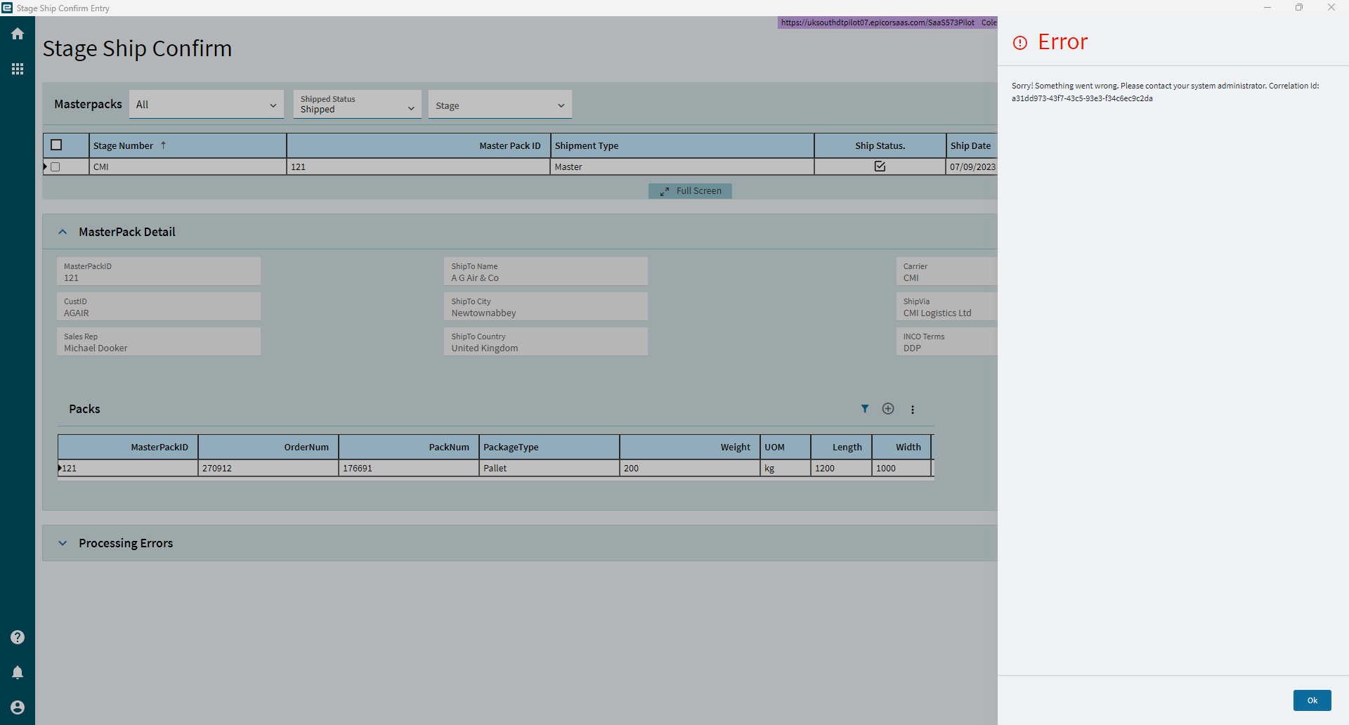 Master Pack Open With Error - Kinetic ERP - Epicor User Help Forum